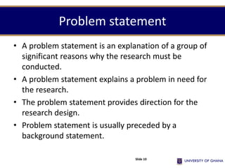 BACKGROUND AND PROBLEM STATEMENTS IN NURSING RESEARCH | PDF
