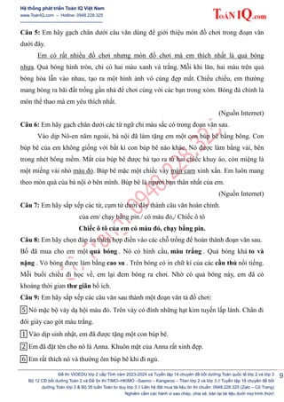 Đề ôn thi VIOEDU lớp 2 cấp Tỉnh năm 2023 - 2024 (cấp Thành phố) | PDF