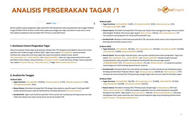 ANALISIS PERGERAKAN NARASI DARI #TOLAKRUUTNI KE #PERINGATANDARURAT | PDF
