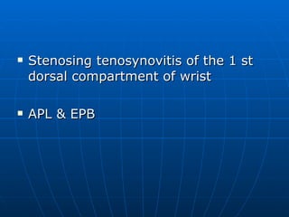 De Quervain’S Disease | PPT