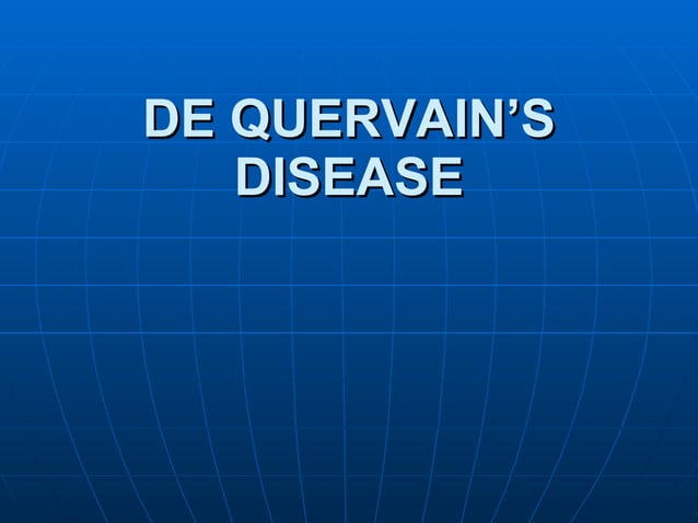 De Quervain’S Disease | PPT