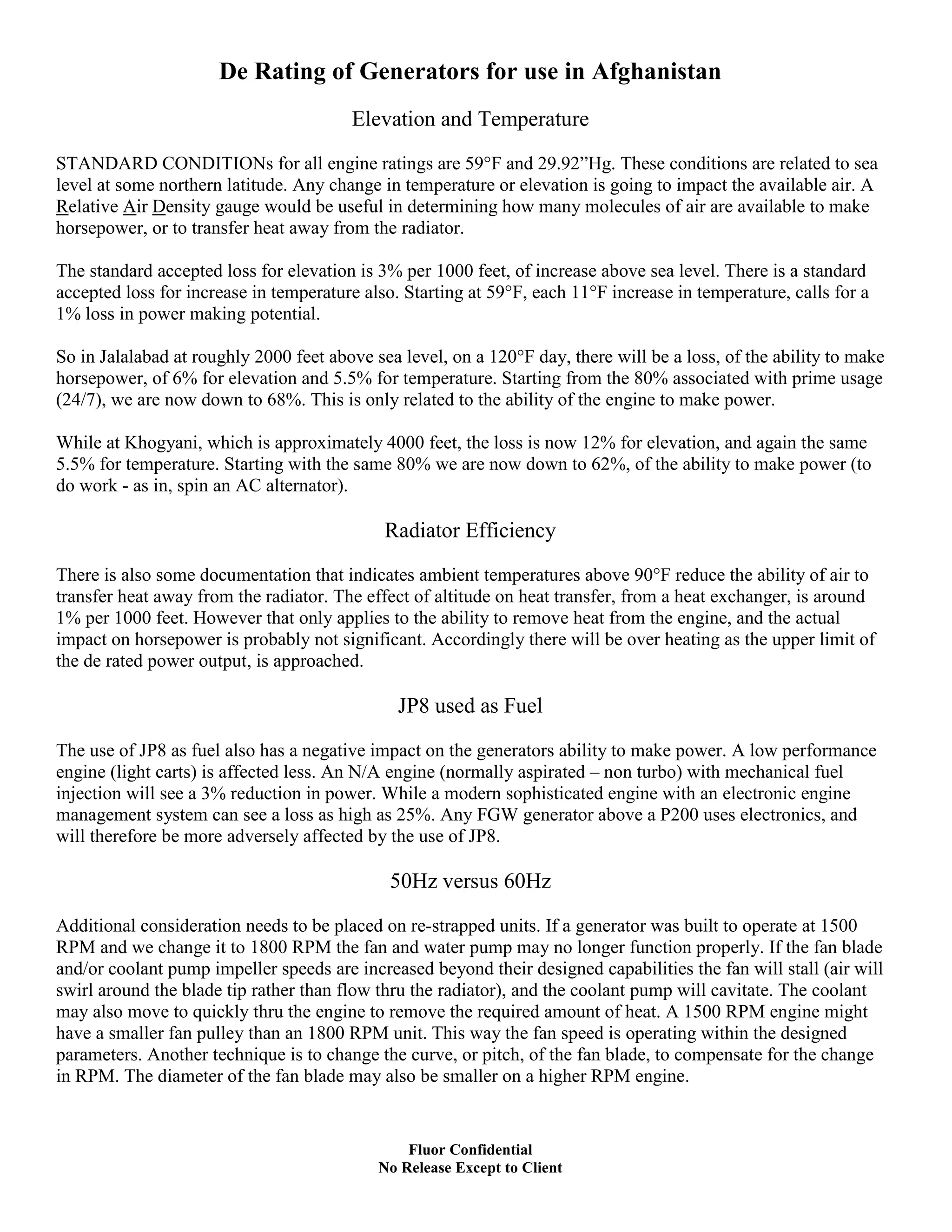Diesel / Electric generator de-rating. | PDF | Power and Energy ...