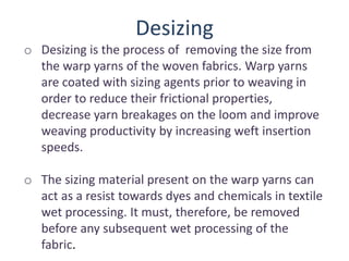 De sizing ppt | PPTX | Needlework | Arts and Crafts