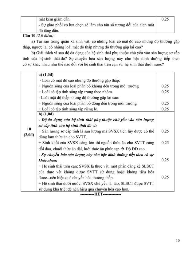 Đề thi chọn HSG môn sinh học (CÓ ĐÁP ÁN) trường THPT Ngô Gia Tự - Bắc Ninh | DOC