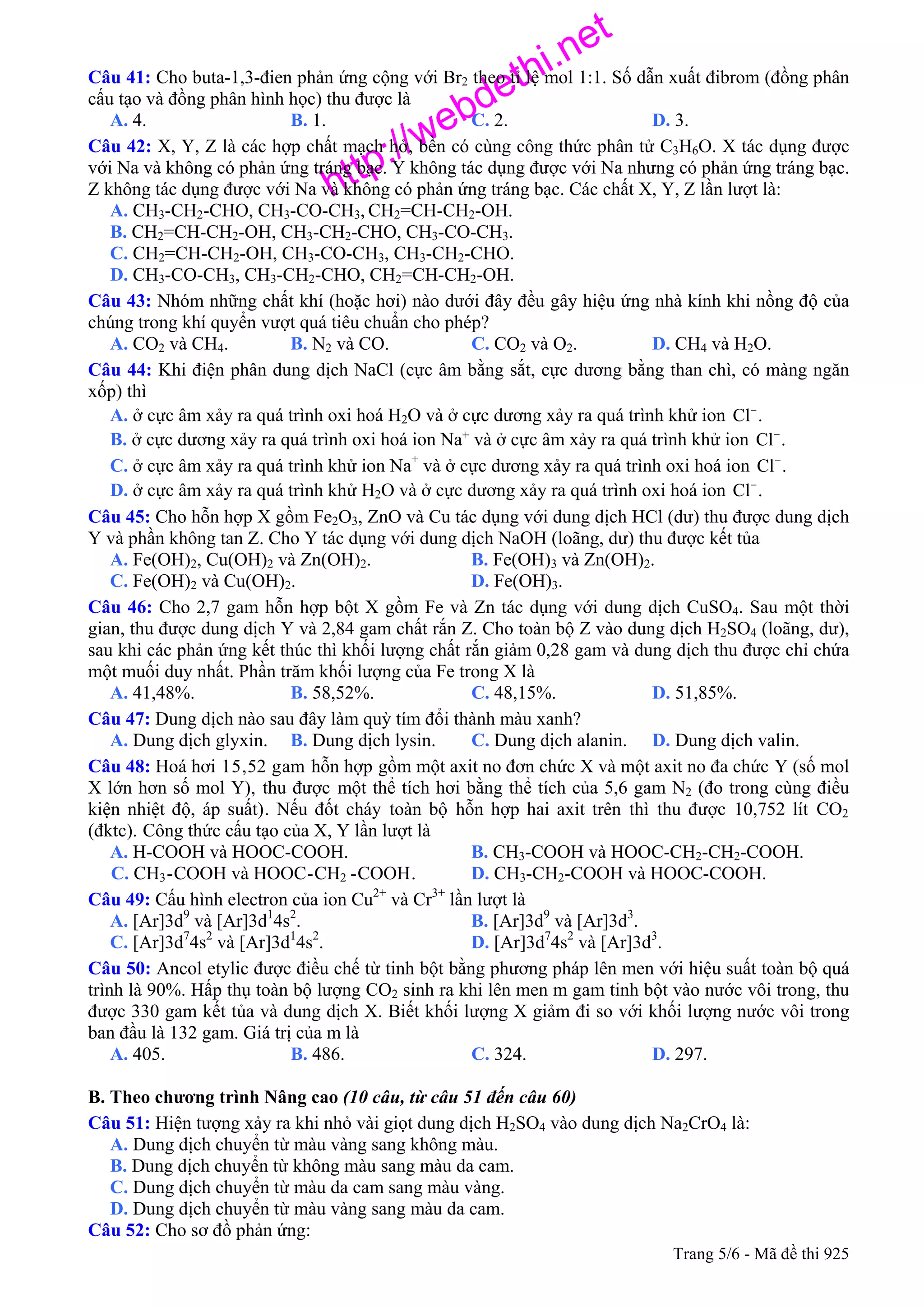 De thi-dai-hoc-mon-hoa-khoi-a-2011 | PDF