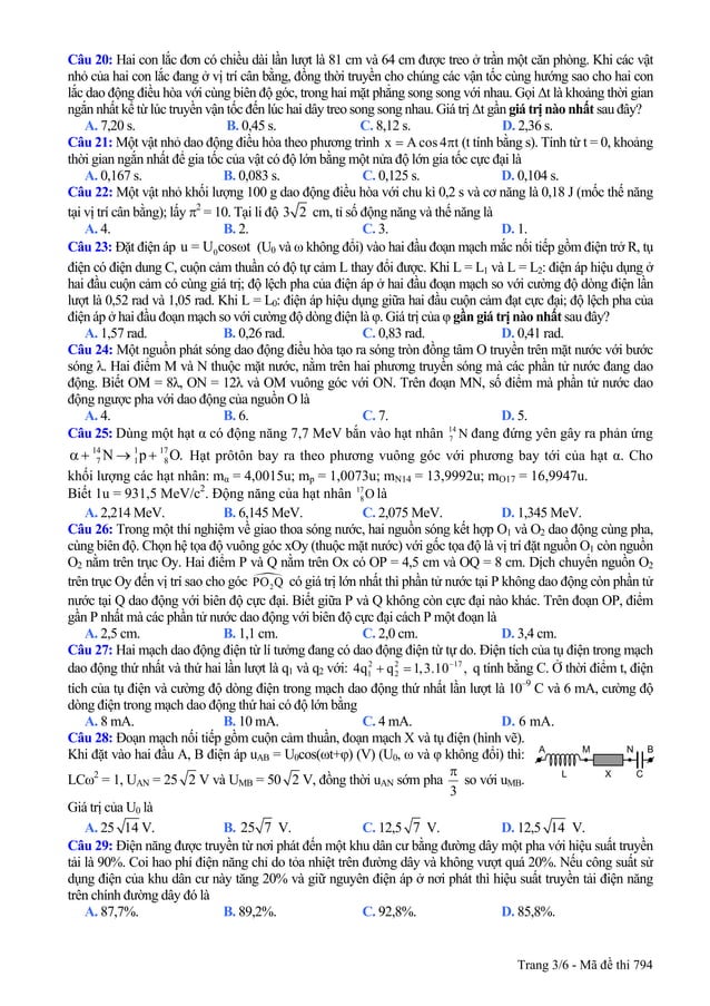 De thi-dai-hoc-mon-ly-khoi-a-a1-2013-ma-de-794 | PDF