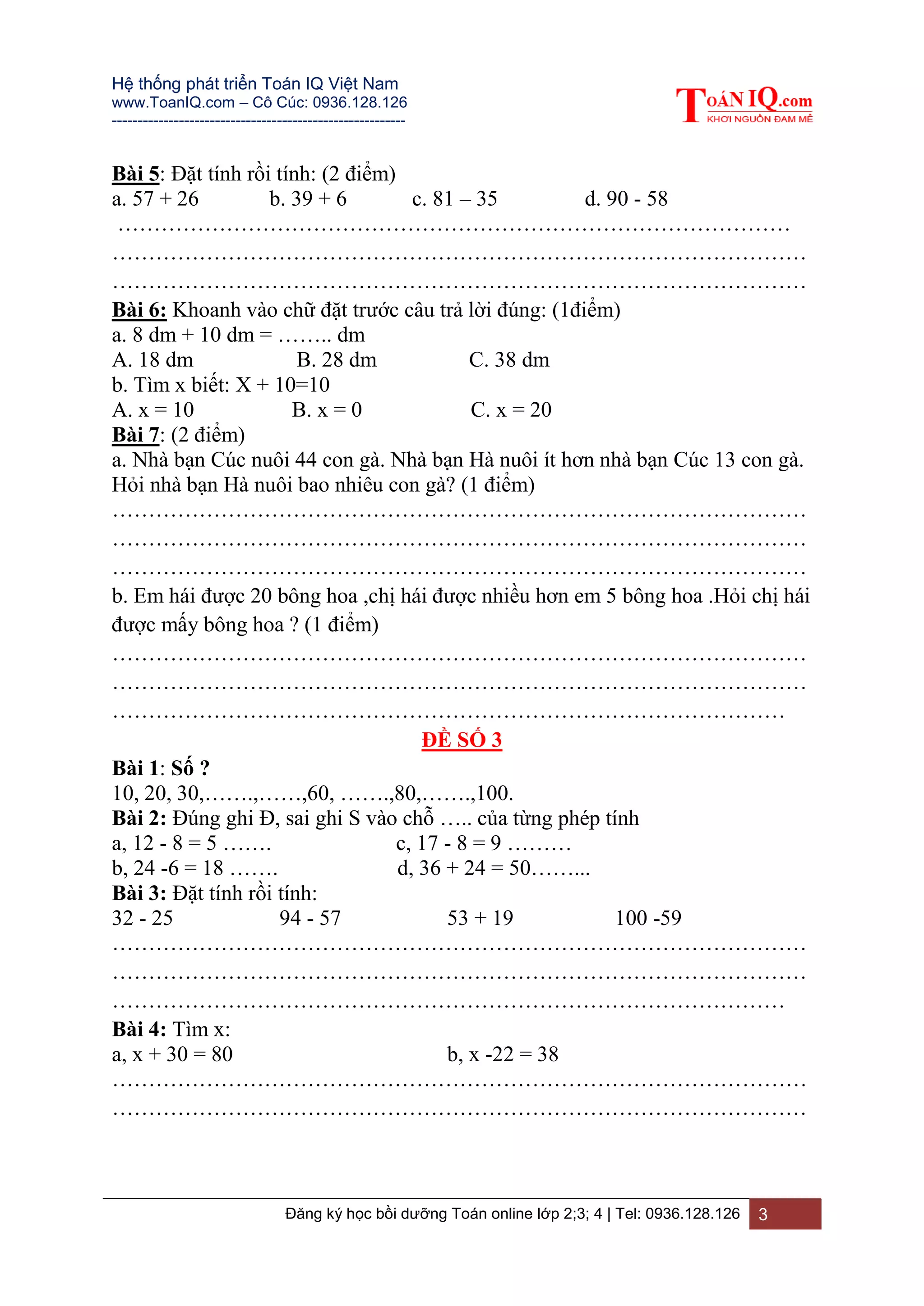 De thi-on-tap-cuoi-hk1-toan2 | PDF