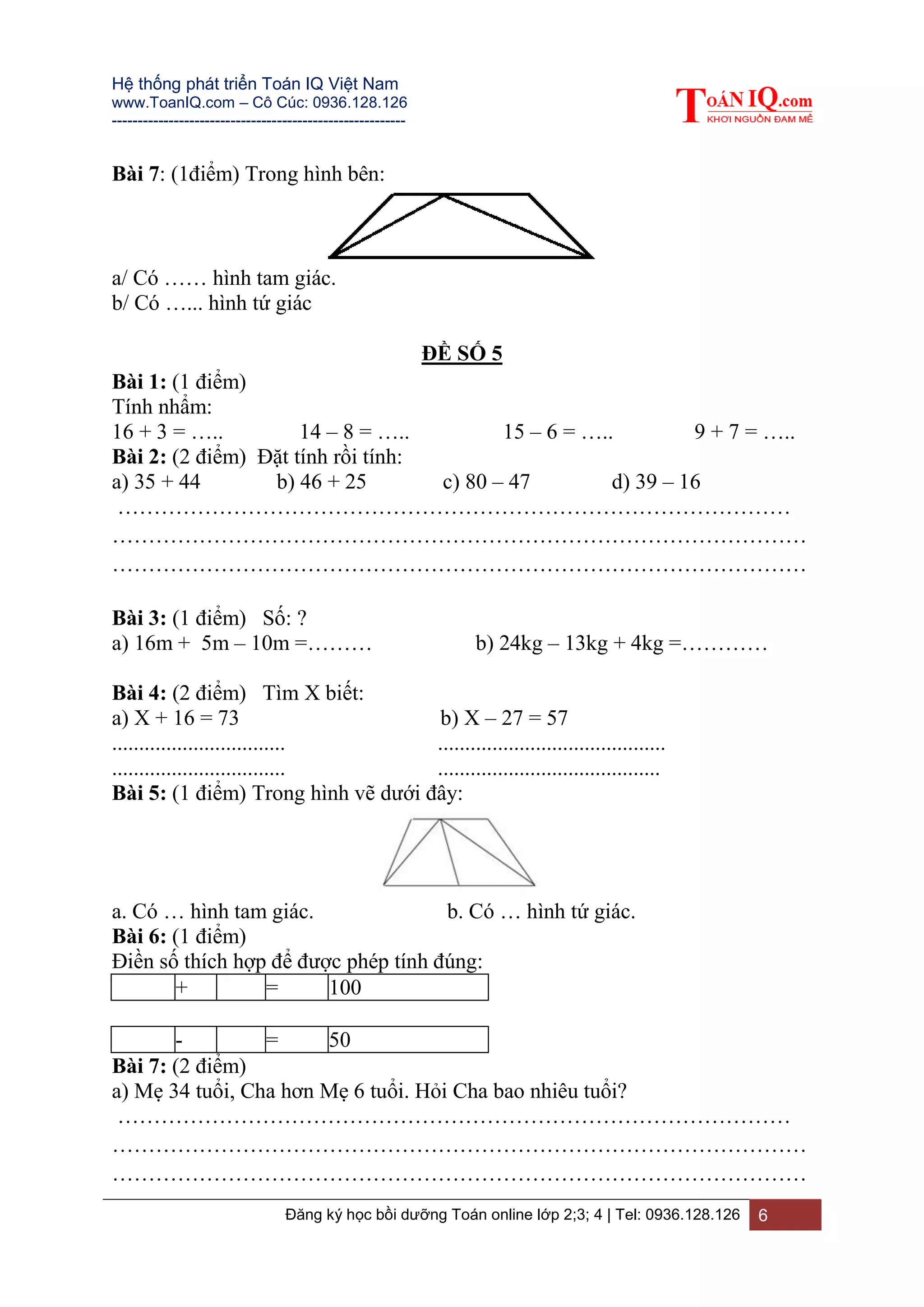 De thi-on-tap-cuoi-hk1-toan2 | PDF