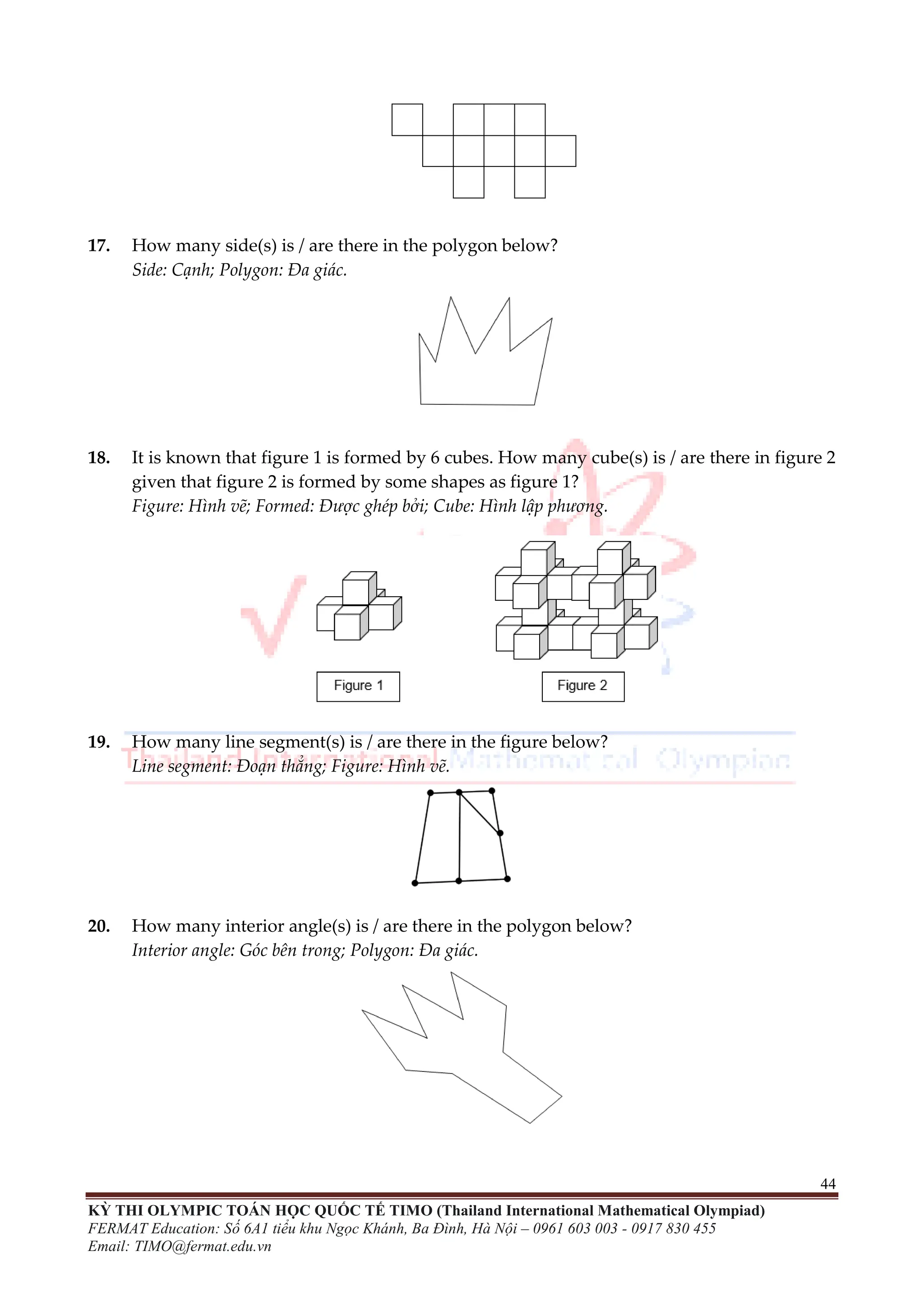 ĐỀ THI TOÁN TIMO LỚP 1 VÒNG LOẠI VÀ CHUNG KẾT QUỐC GIA | PDF