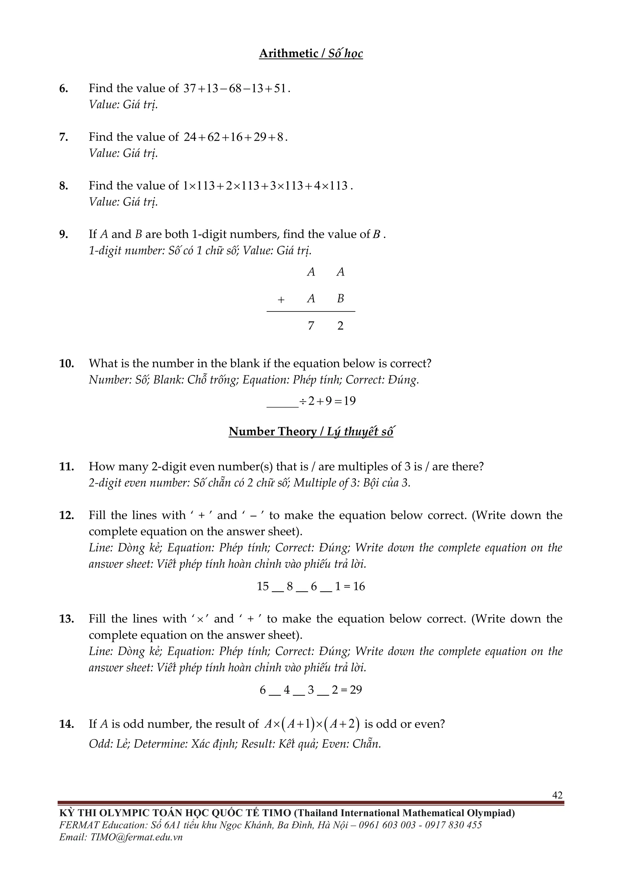 ĐỀ THI TOÁN TIMO LỚP 2 VÒNG LOẠI VÀ CHUNG KẾT QUỐC GIA | PDF