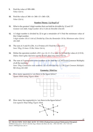 ĐỀ THI TOÁN TIMO LỚP 3 VÒNG LOẠI VÀ CHUNG KẾT QUỐC GIA | PDF