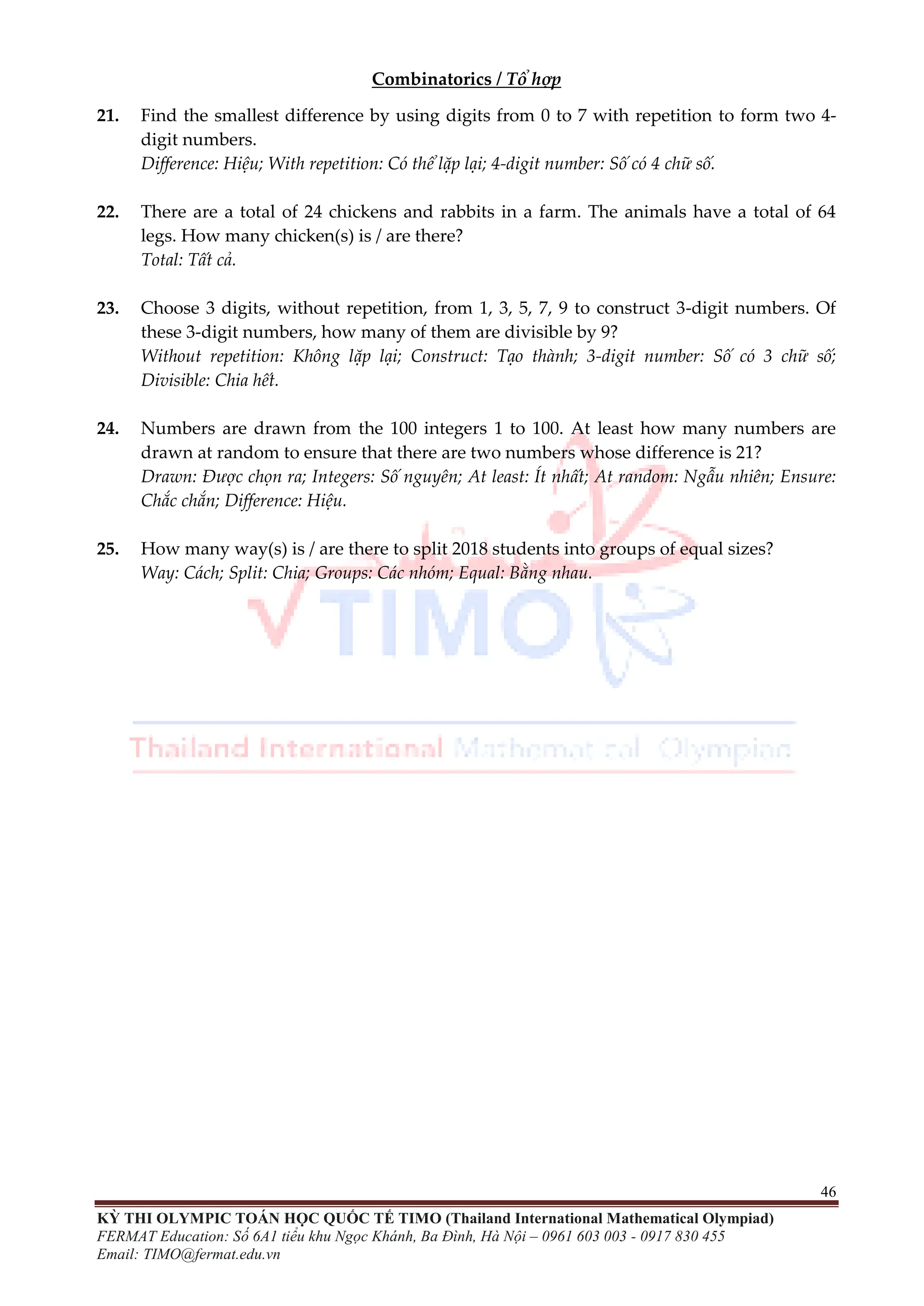 ĐỀ THI TOÁN TIMO LỚP 5 VÒNG LOẠI VÀ CHUNG KẾT QUỐC GIA | PDF