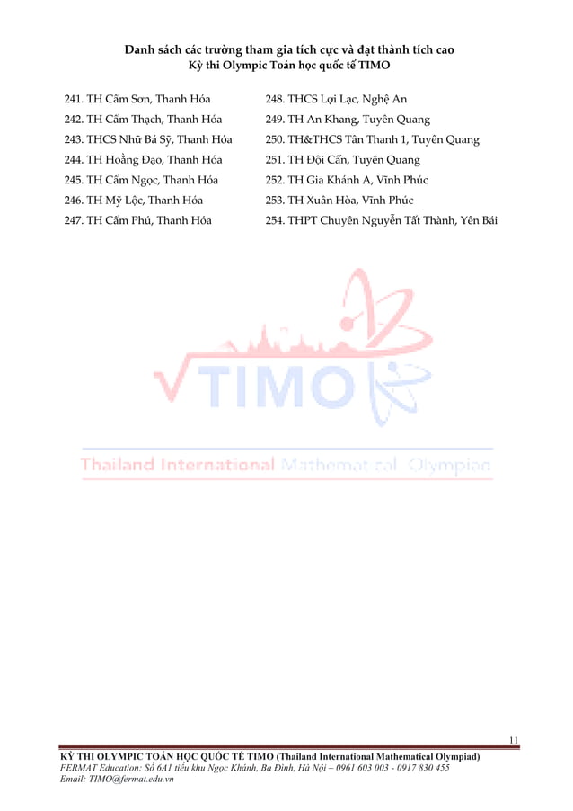 ĐỀ THI TOÁN TIMO LỚP 5 VÒNG LOẠI VÀ CHUNG KẾT QUỐC GIA | PDF