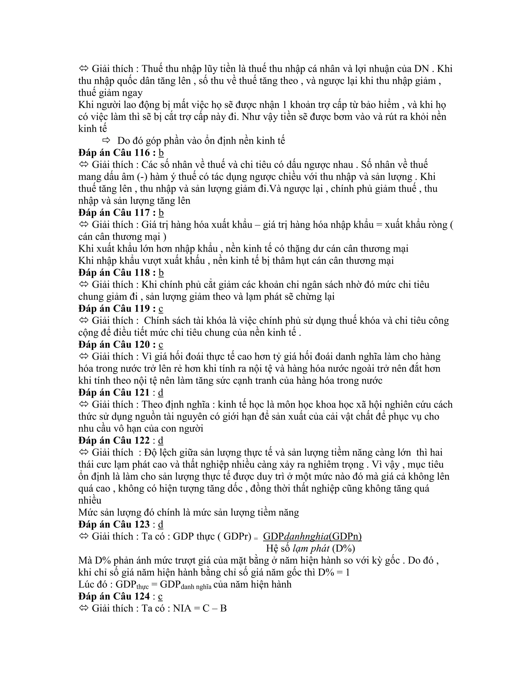 240 câu trắc nghiệm Kinh tế vĩ mô có đáp án | PDF