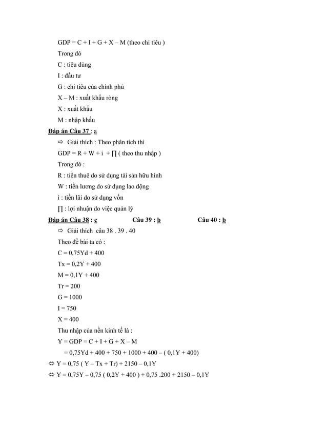 240 câu trắc nghiệm Kinh tế vĩ mô có đáp án | PDF