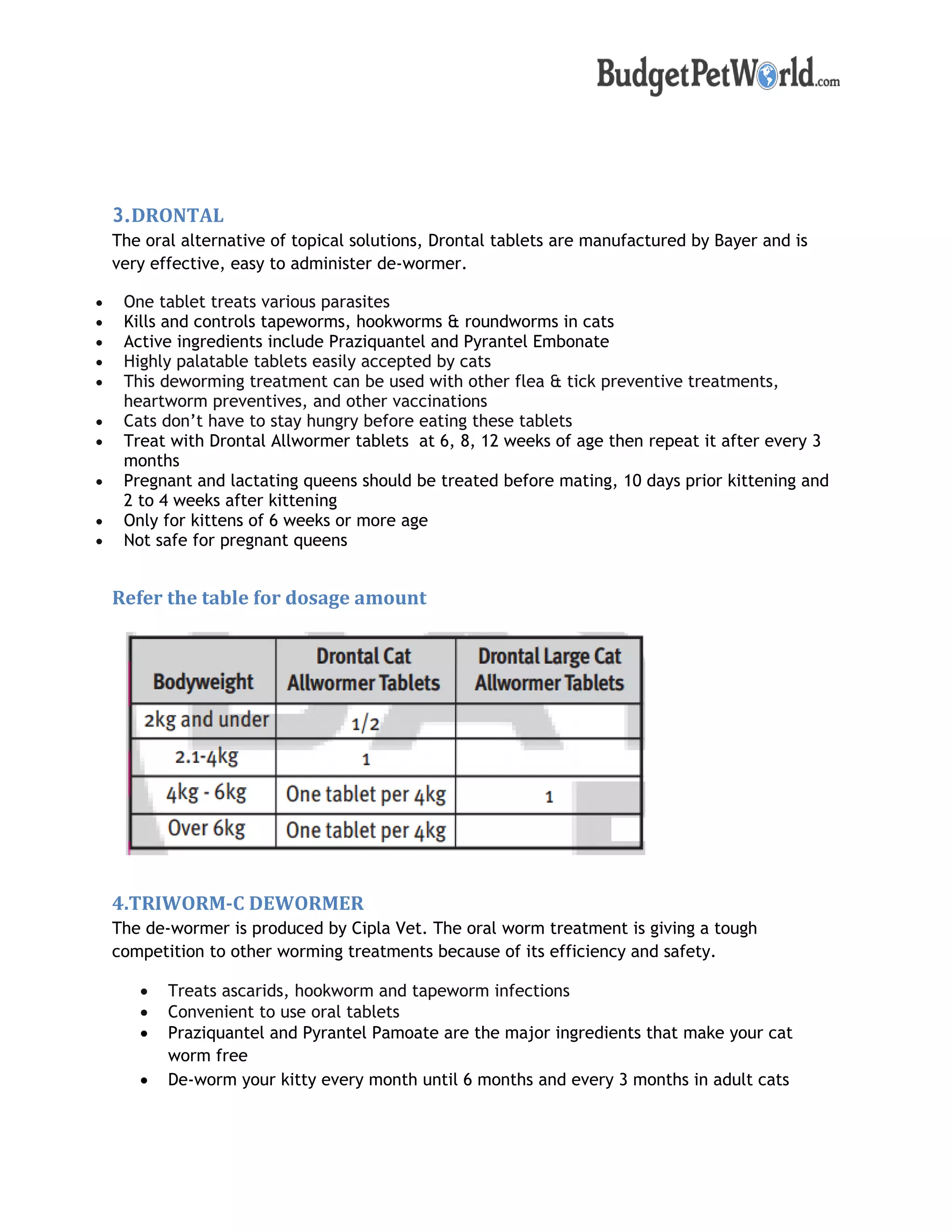 De wormers for cat | PDF