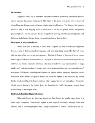 old growth forest final draft | DOC