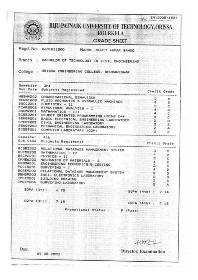Degree Marksheet | PDF
