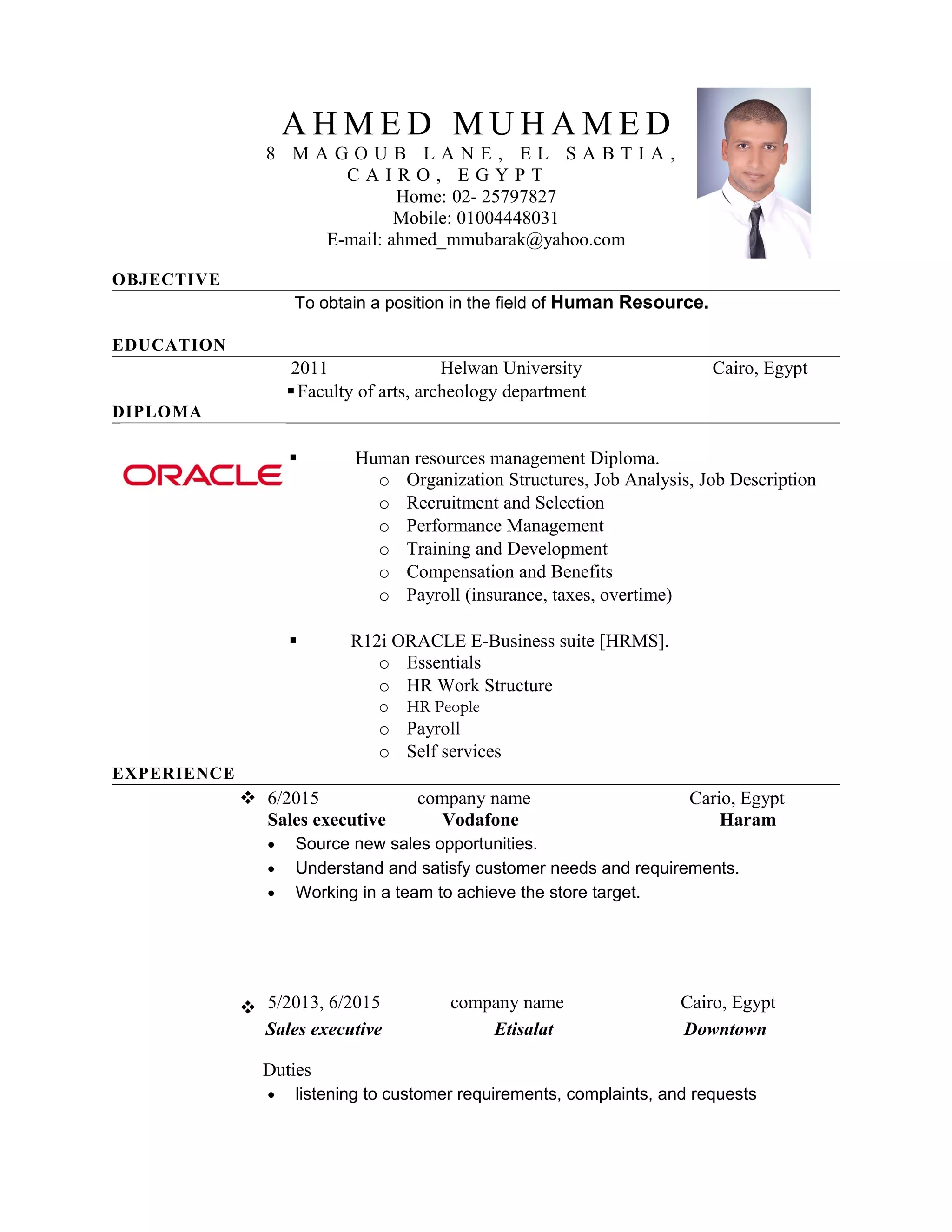 Ahmed Mubarak-CV | PDF