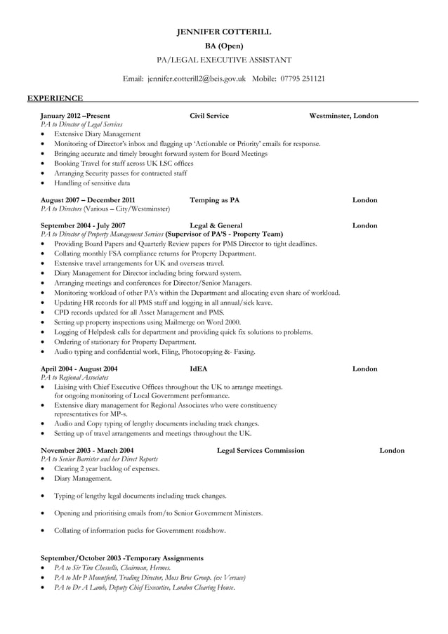 CV - Jennifer Cotterill -February 2017 | PDF