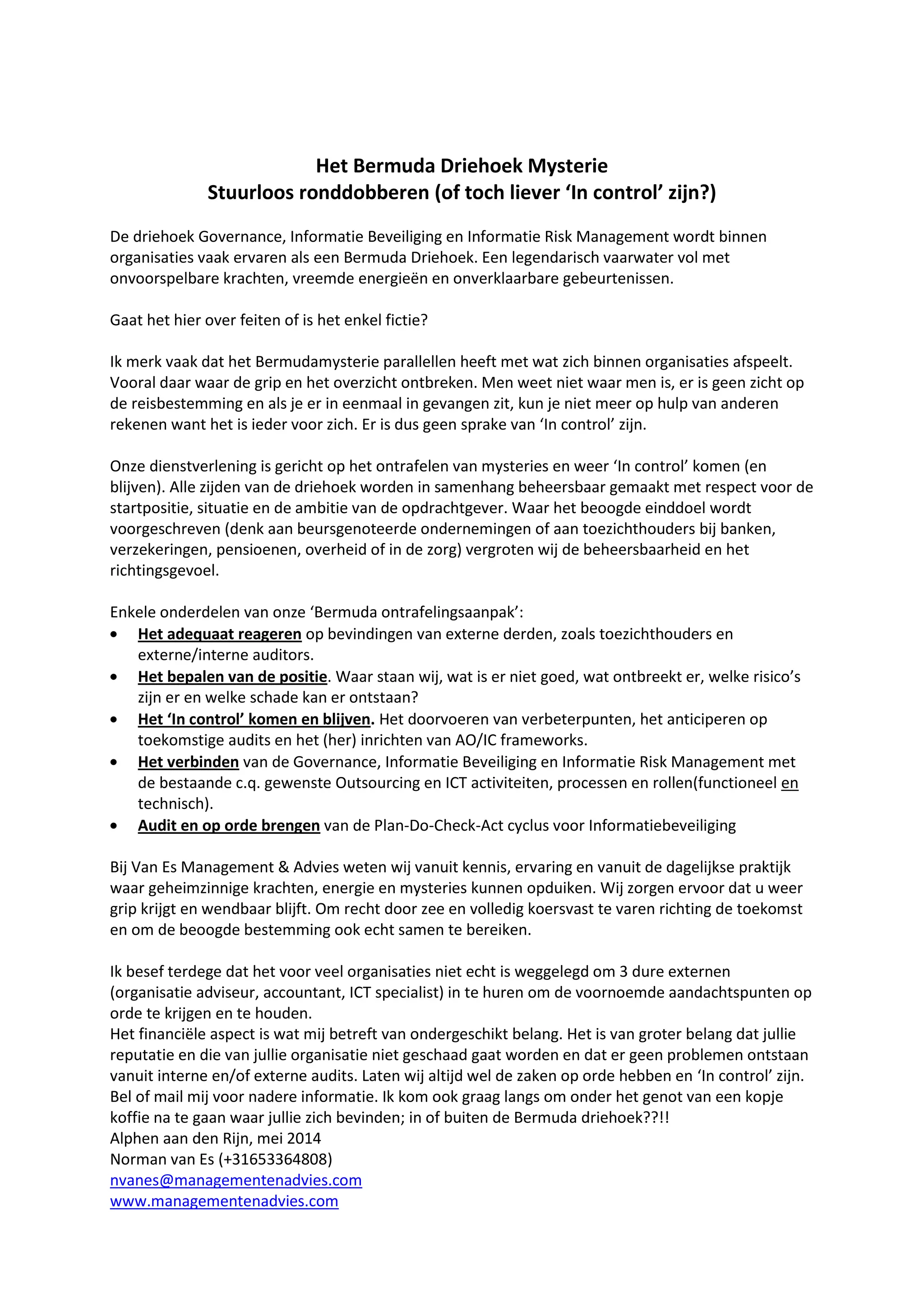 De Bermuda Driehoek | PDF