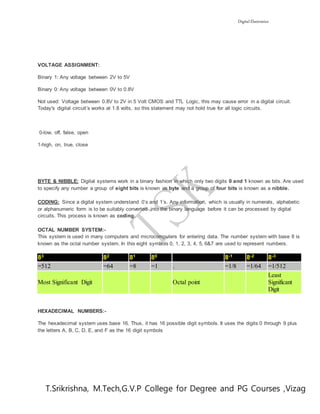 Digital Electronics Notes | DOCX