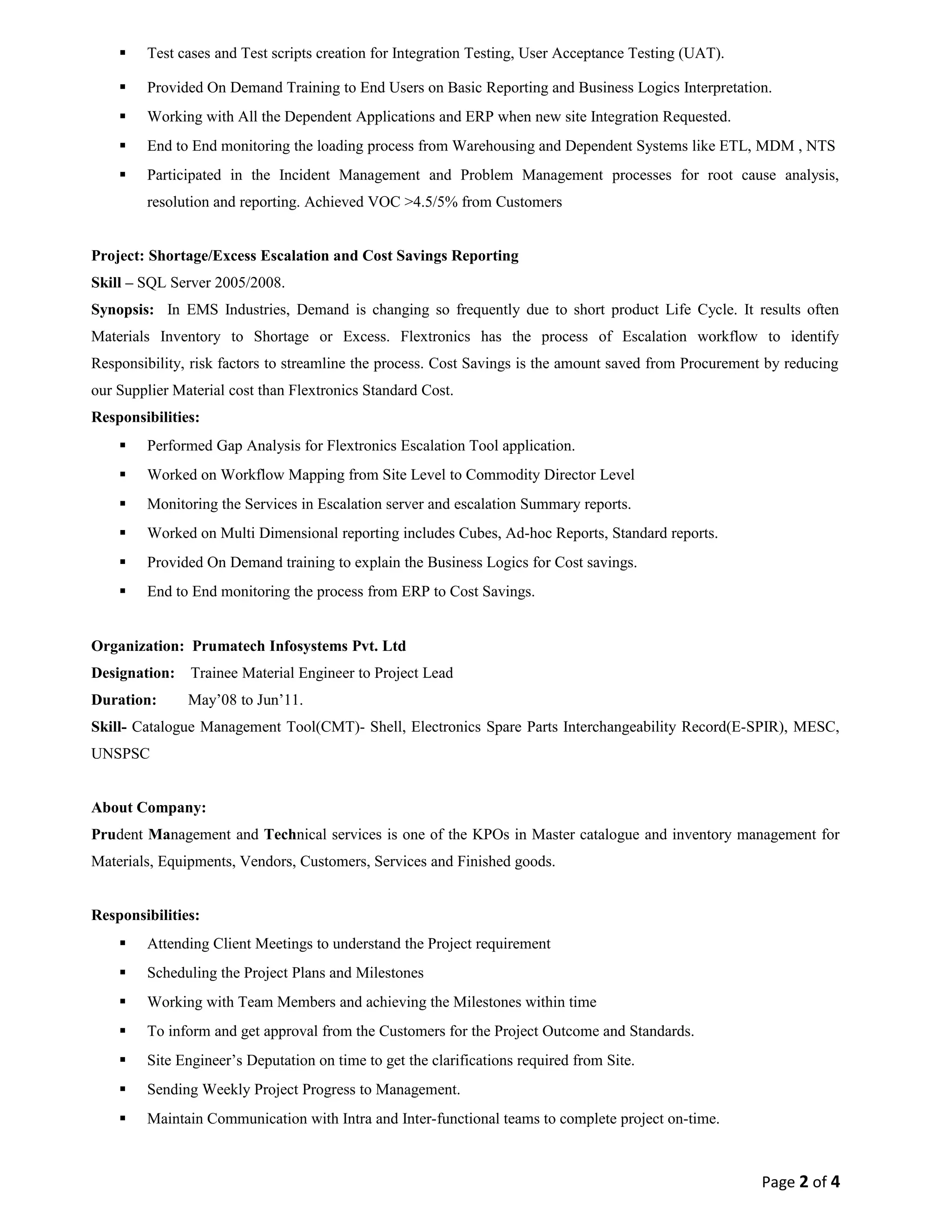 Resume Thangadurai S | DOC