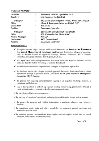 CV (Document Controller) | PDF