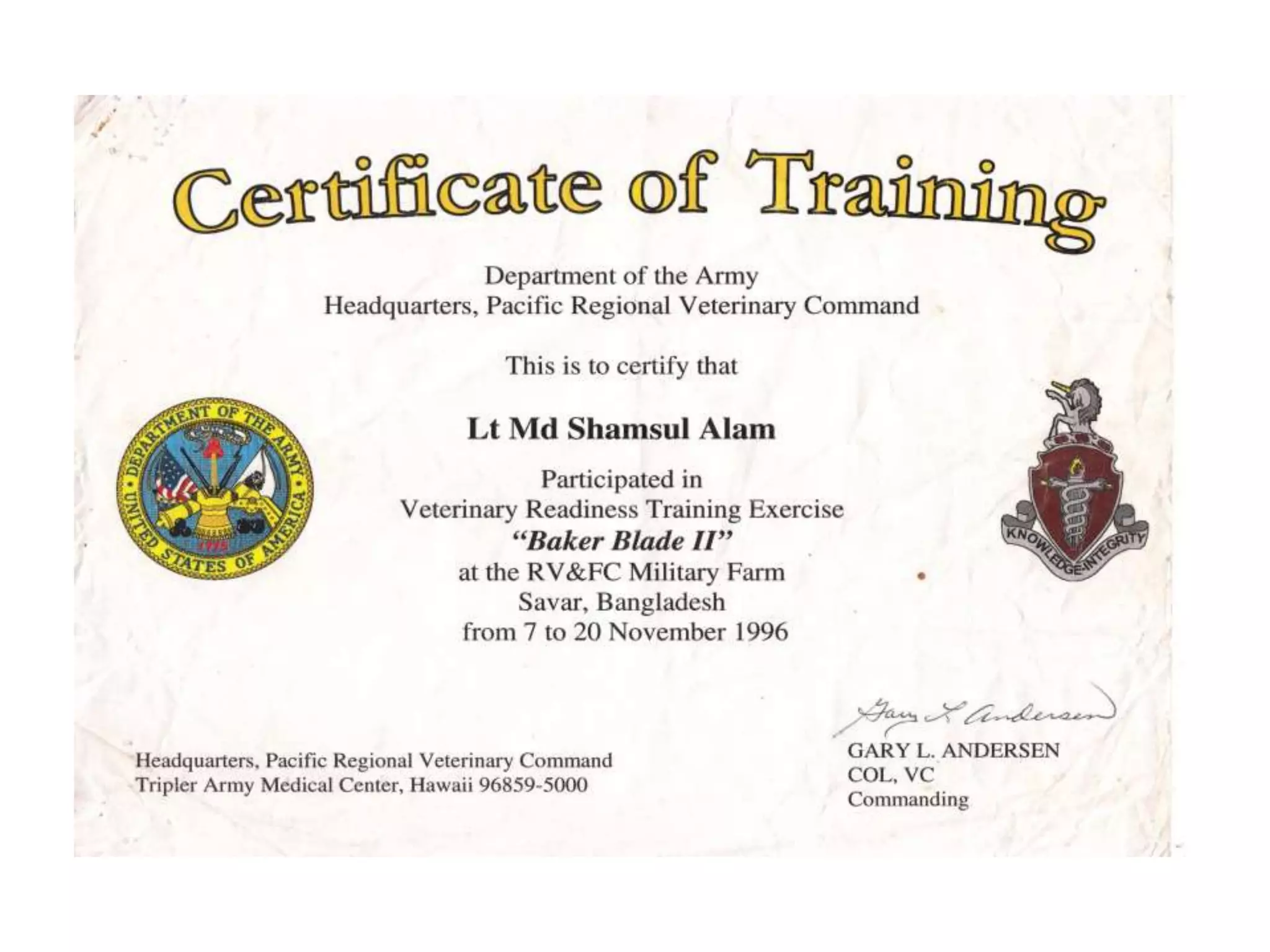 US Army Vet Cert | PPTX