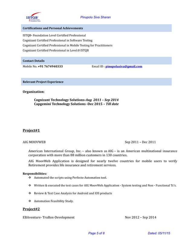 Siva Sharan P Resume | PDF
