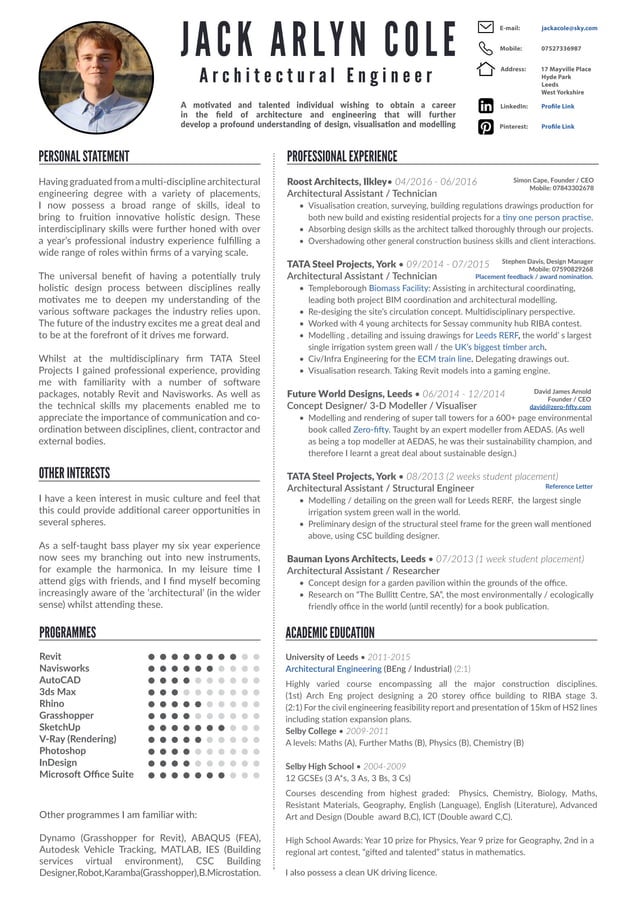 Jack Cole CV June 2016 | PDF