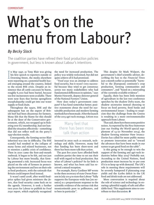 NS Food Production Supplement Jan 2015 | PDF