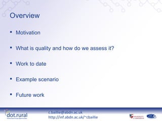 Evaluating Data Quality using Sensor Metadata and Provenance | PPT