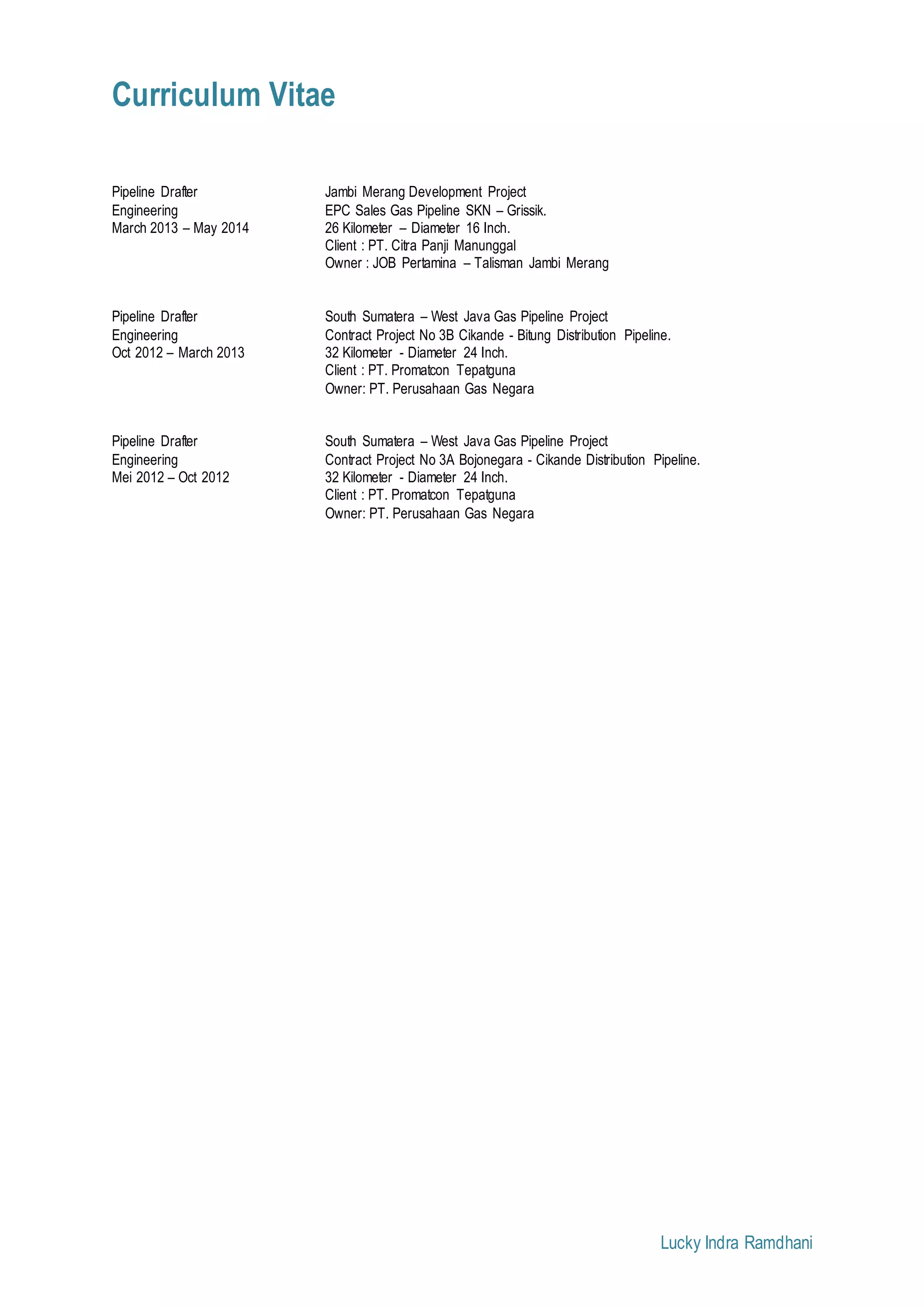 CV_Lucky | DOCX | Civil Engineering Industry | Industries