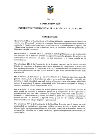Decreto Ejecutivo 255 Reglamento de Seguridad y Salud en el Trabajo | PDF