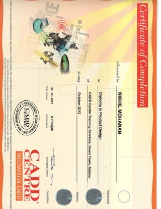 CADD CERTIFICATE-DIPLOMA IN PRODUCT DESIGN | PDF
