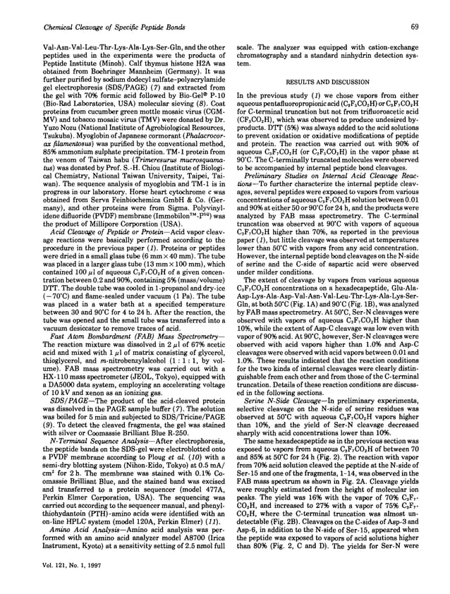 Bond-Specific Chemical Cleavages of Peptides & Proteins with Perfluoric ...