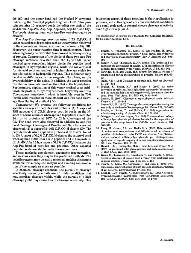 Bond-Specific Chemical Cleavages of Peptides & Proteins with Perfluoric ...
