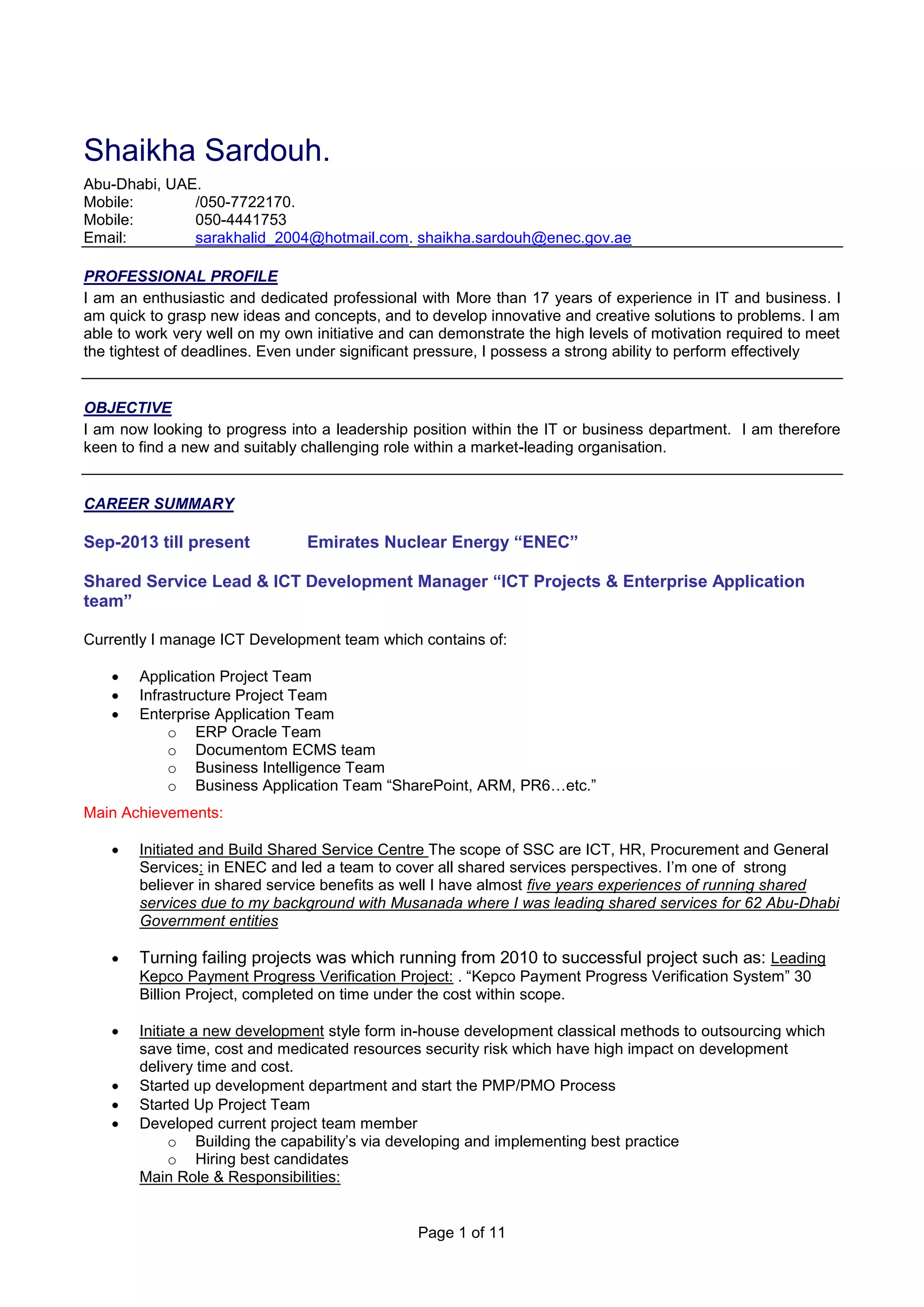 shaikha_saeed_CV_-_Ver 0 03 | PDF