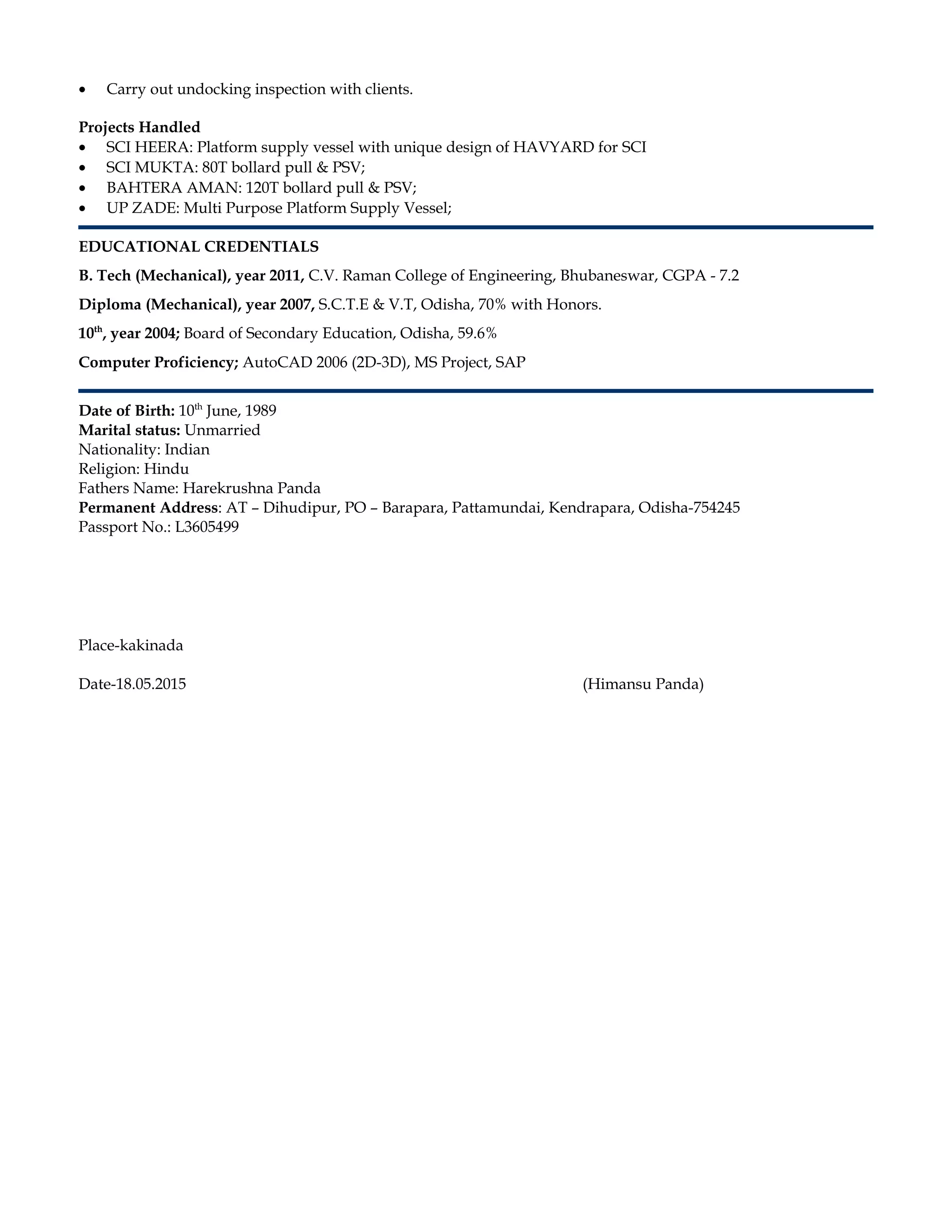 Himansu Panda-Resume | DOC