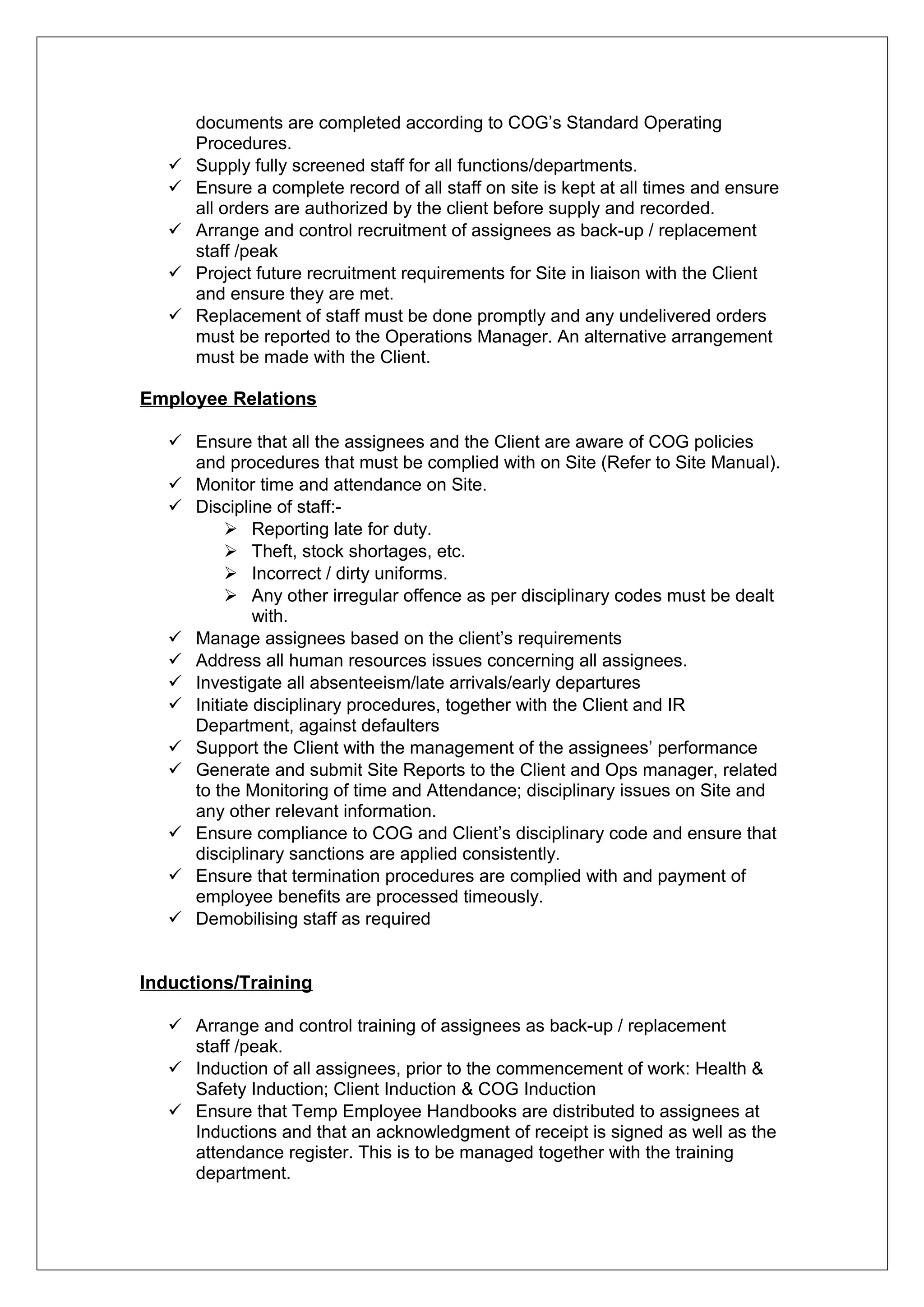 Job Description - AOM | DOC
