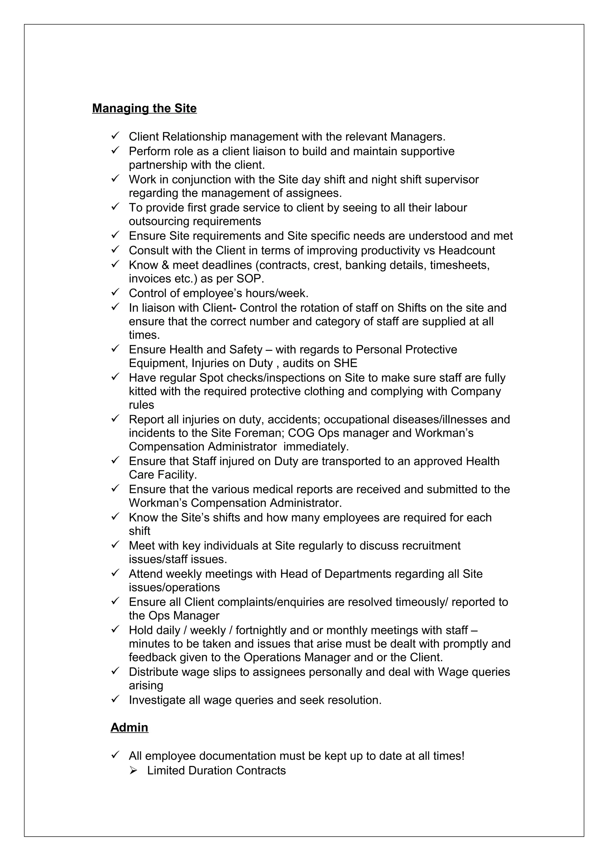 Job Description - AOM | DOC