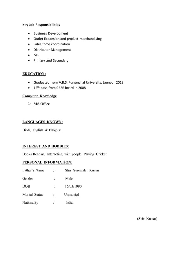 shiv kumar cv | DOCX