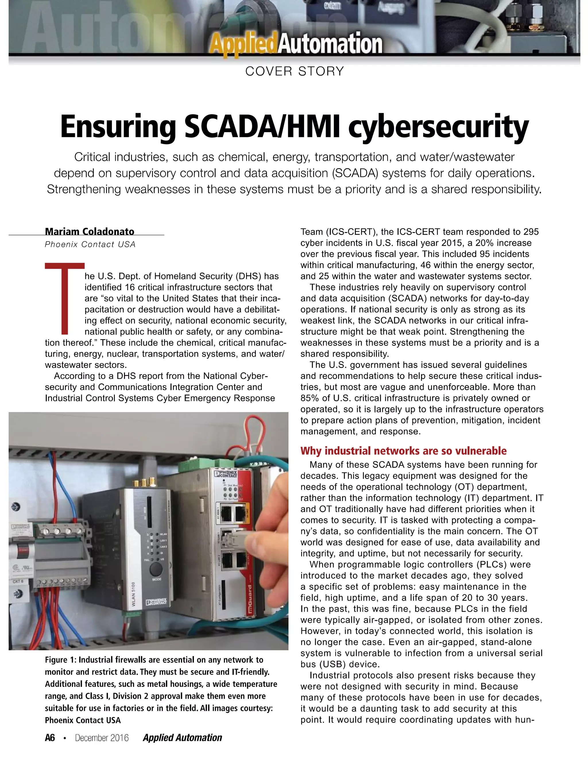 Ensuring SCADA/HMI cybersecurity | PDF