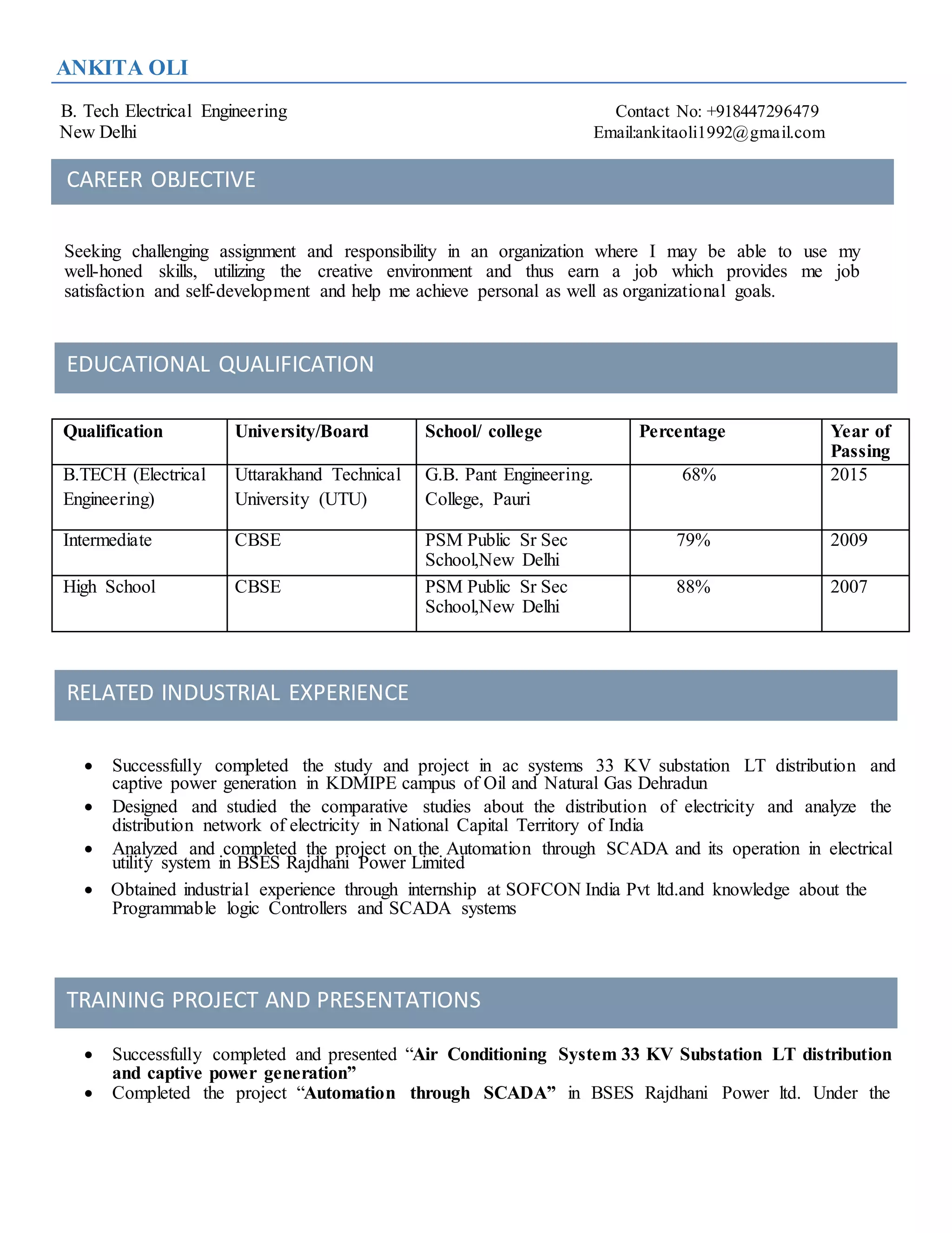 Resume of Ankita oli | DOCX