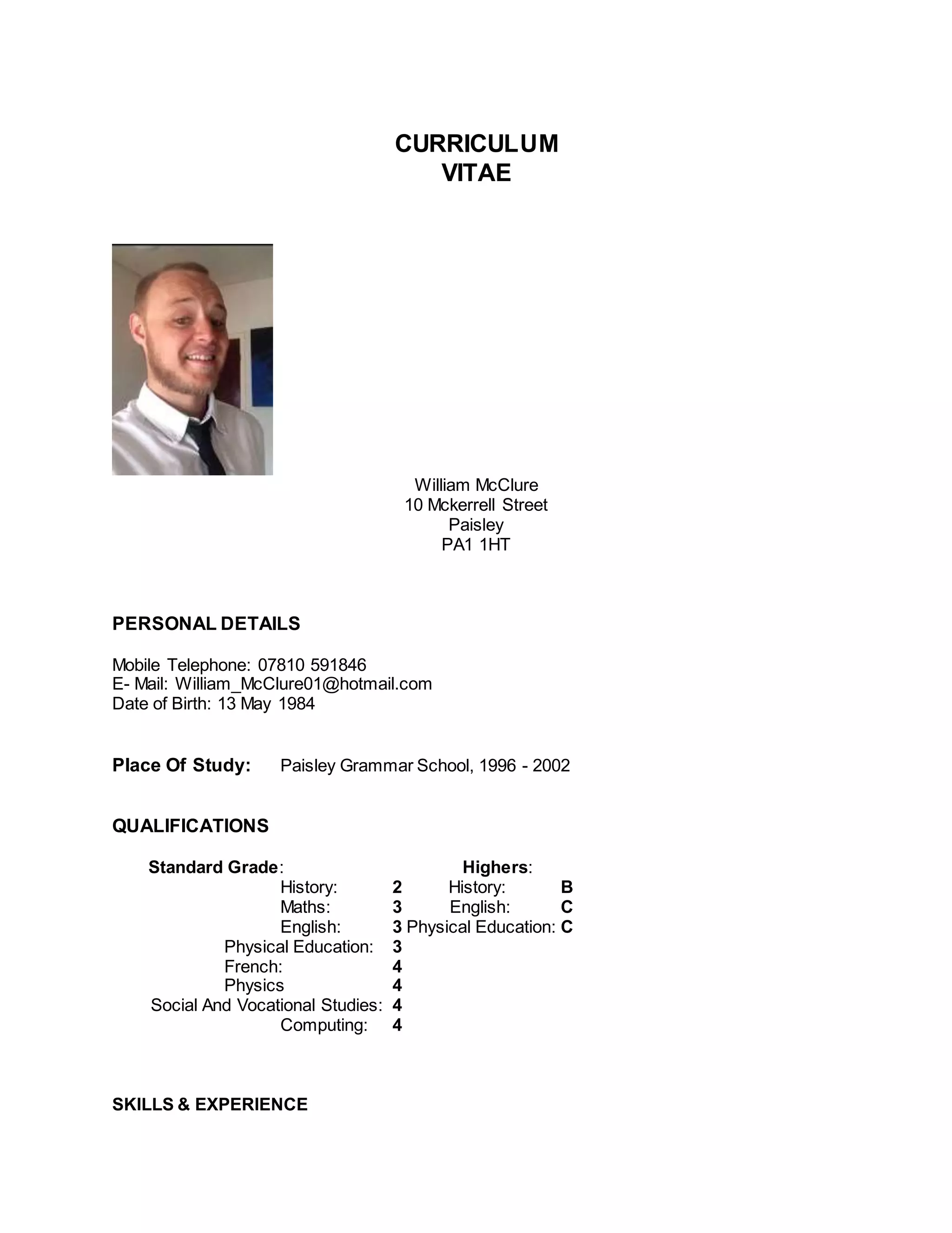 WilliamMcC_CV1 | PDF