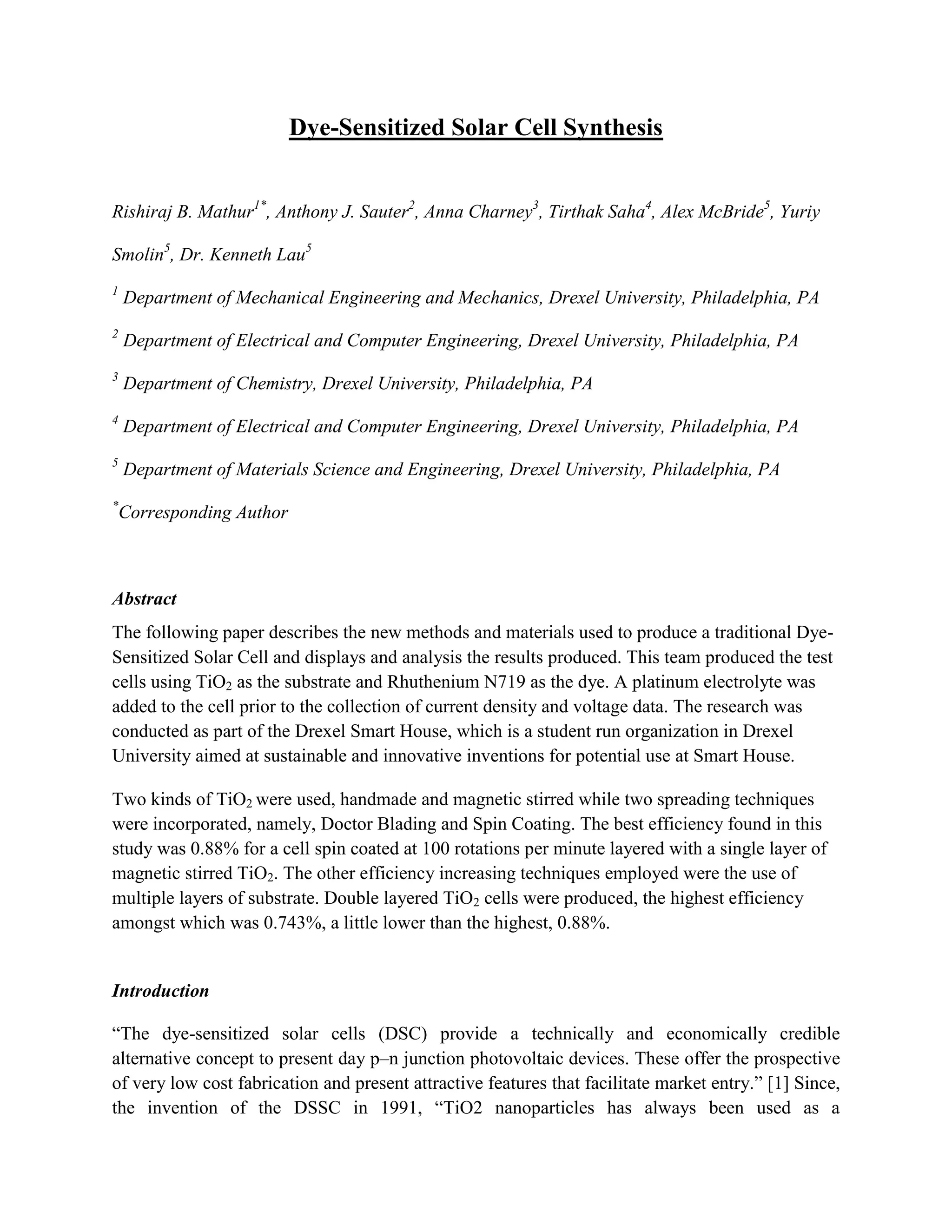 DSSC paper - Rishiraj Mathur | PDF