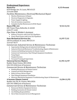 MDR Resume 2016 | DOC