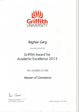 griffith award for academic excellence | PDF