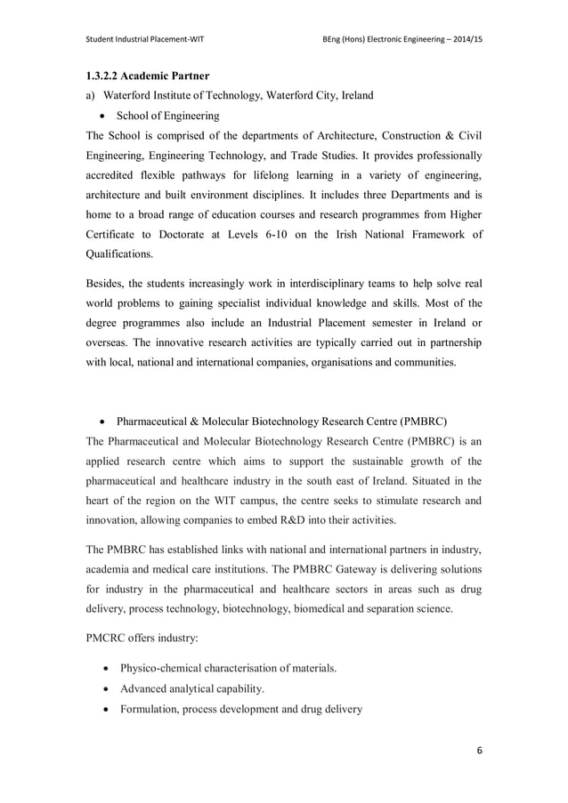 Final Work Placement Report